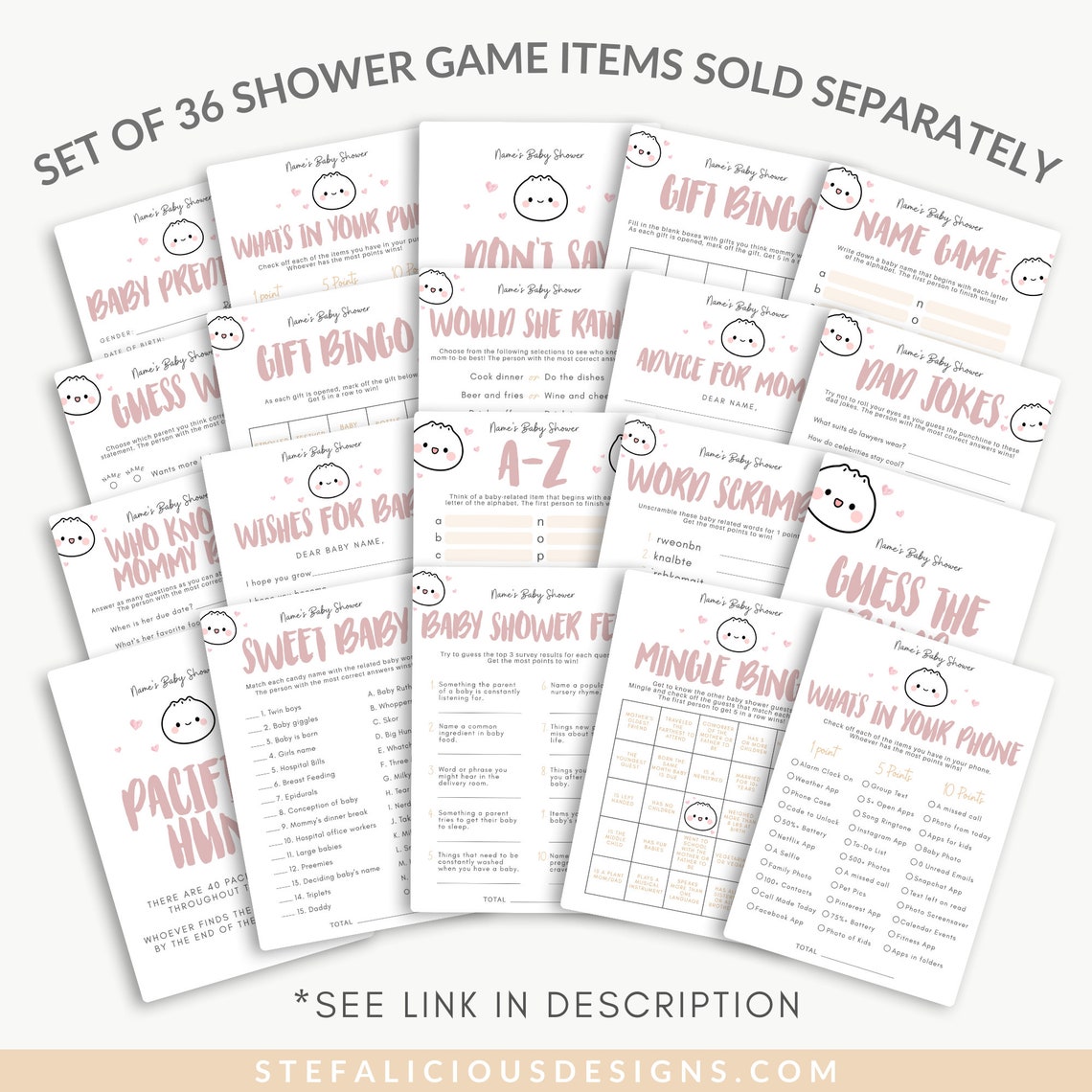 Baby Shower Word Scramble With Answer Key, Little Dumpling Baby Shower ...