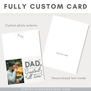 Card for Dad, Printable Custom Photo Greeting Card Template ...