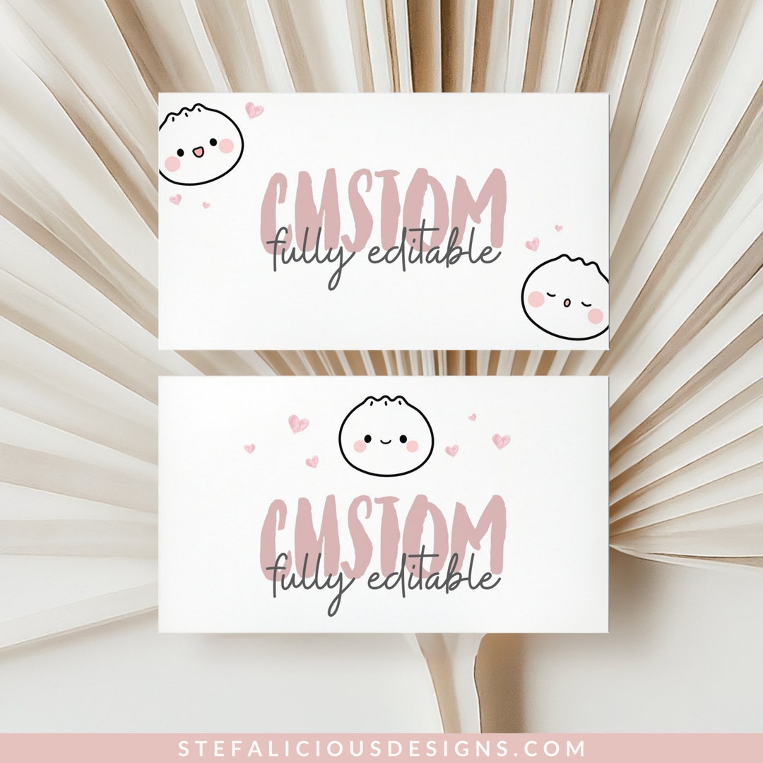 Cute Dumpling Table Cards, Dim Sum Place Cards, Bao Name Cards ...