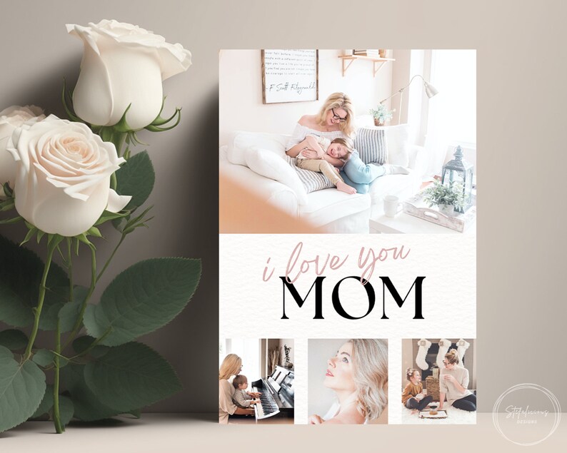 Custom Photo Greeting Card for Mom Printable Template - Etsy