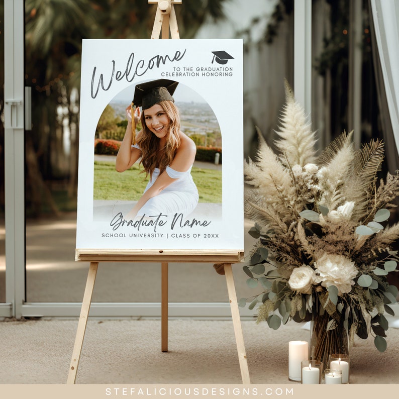 Graduation Party Welcome Sign Template, Photo Graduation Welcome Poster ...