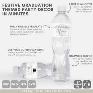 Graduation Water Bottle Labels, Graduation Party Water Bottle Label ...