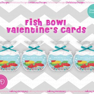 Printable Fish Bowl Valentine's Day Cards, Goldfish Swedish Fish ...