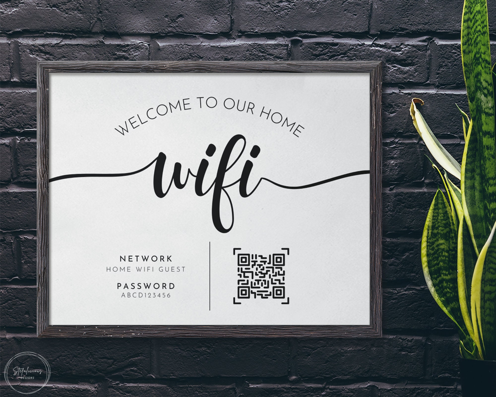 Wifi Password Sign Editable Wifi Sign Template Wifi Password - Etsy