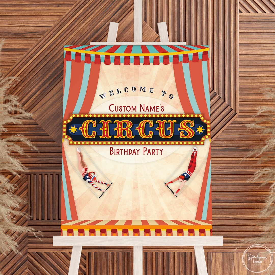 Circus Themed Welcome Signs, Circus Party Decor, Carnival Party Decor ...