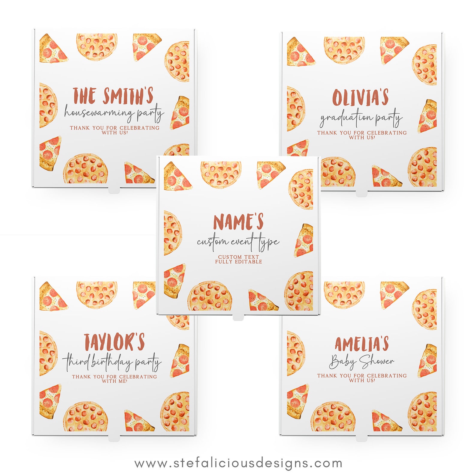 Pizza Box Printable Label Pizza Theme Template Pizza Party - Etsy