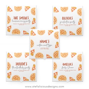 Pizza Box Label, Printable Pizza Theme Template, Pizza Party Favor ...