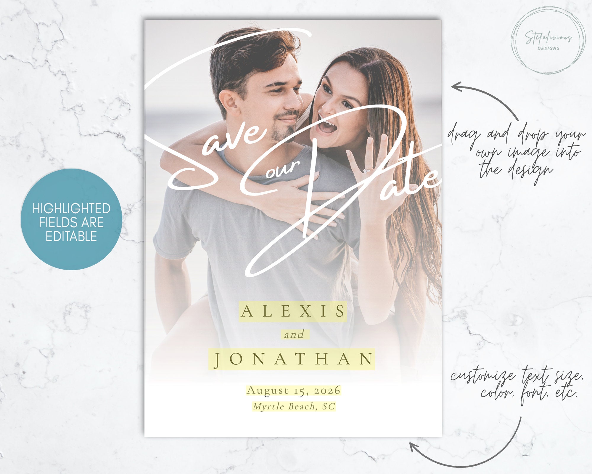 Editable Save the Date Template Custom Photo Save the Date - Etsy
