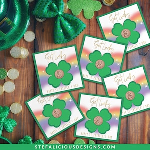 Printable St Patricks Day Cards, Lucky Penny Party Favors, Leprechaun ...