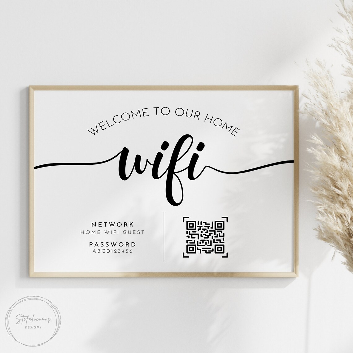 Wifi Password Sign, Editable Wifi Sign Template, Wifi Password ...