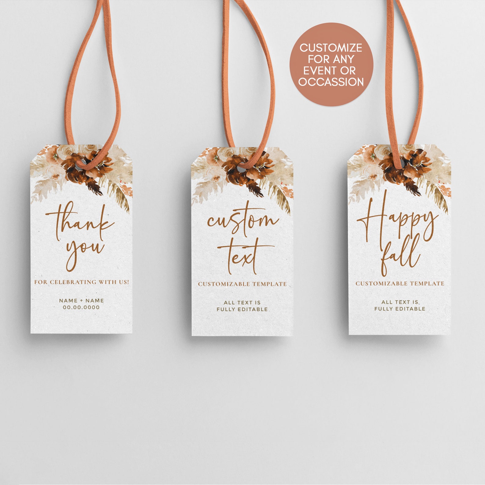 Fall Gift Tags, Fall Wedding Favor Tags, Fall Shower, Fall Floral ...