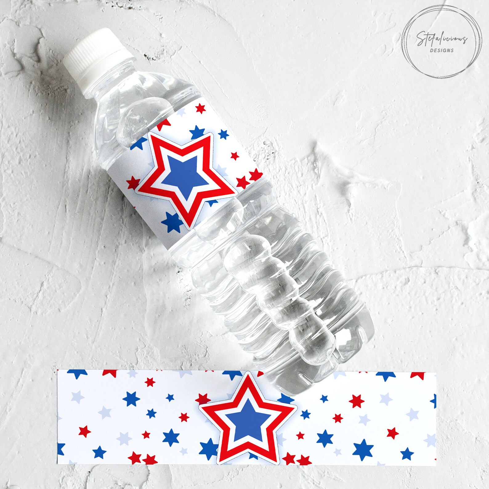 American Flag Water Bottle Labels Patriotic 4th of July - Etsy