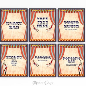 Editable Circus Party Table Signs Carnival Party Decor - Etsy