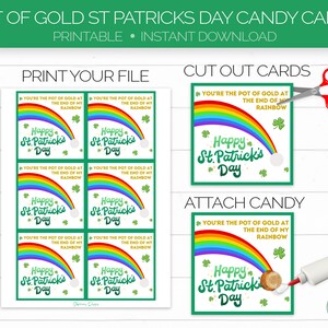 St Patricks Day Cards Printable Candy Cards Party Favors - Etsy