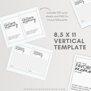 Share a Memory Card Template, Personalized Favorite Memory, Memorial ...