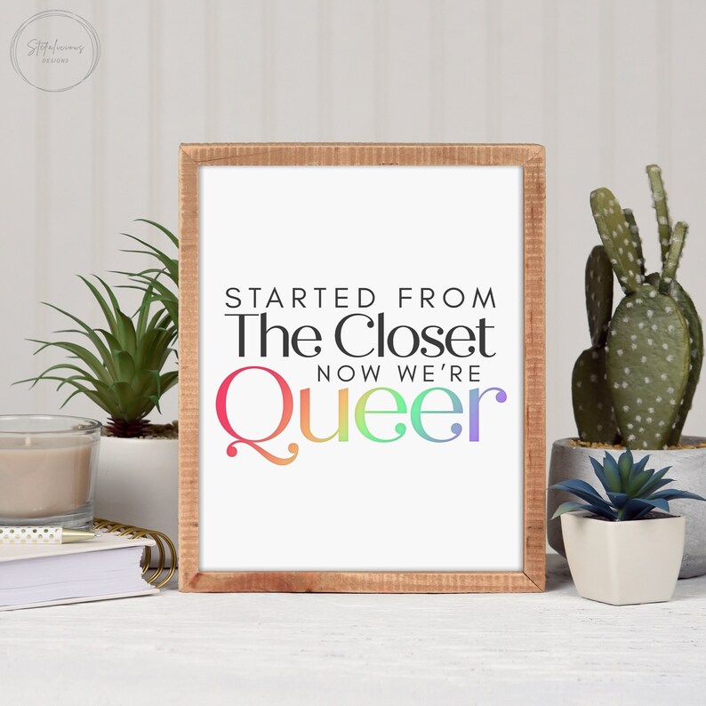 Printable Pride Pun Wall Art Started From the Closet Now - Etsy