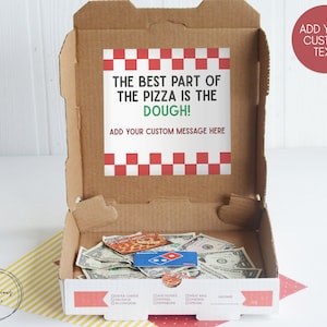 Pizza Box Money Gift Printable Custom Photo Template Fully - Etsy