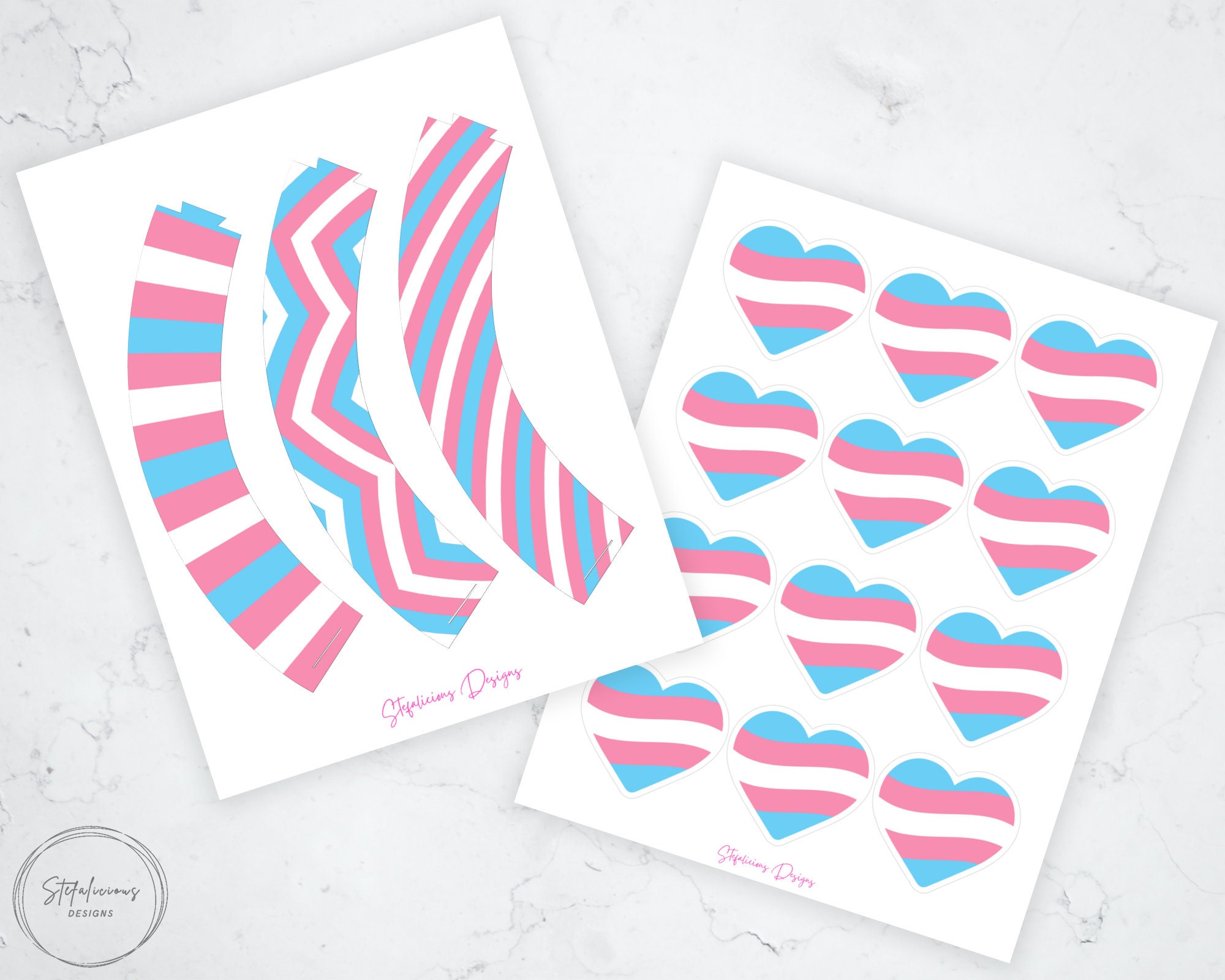 Transgender Pride Flag Cupcake Toppers Cupcake Wrappers - Etsy Australia