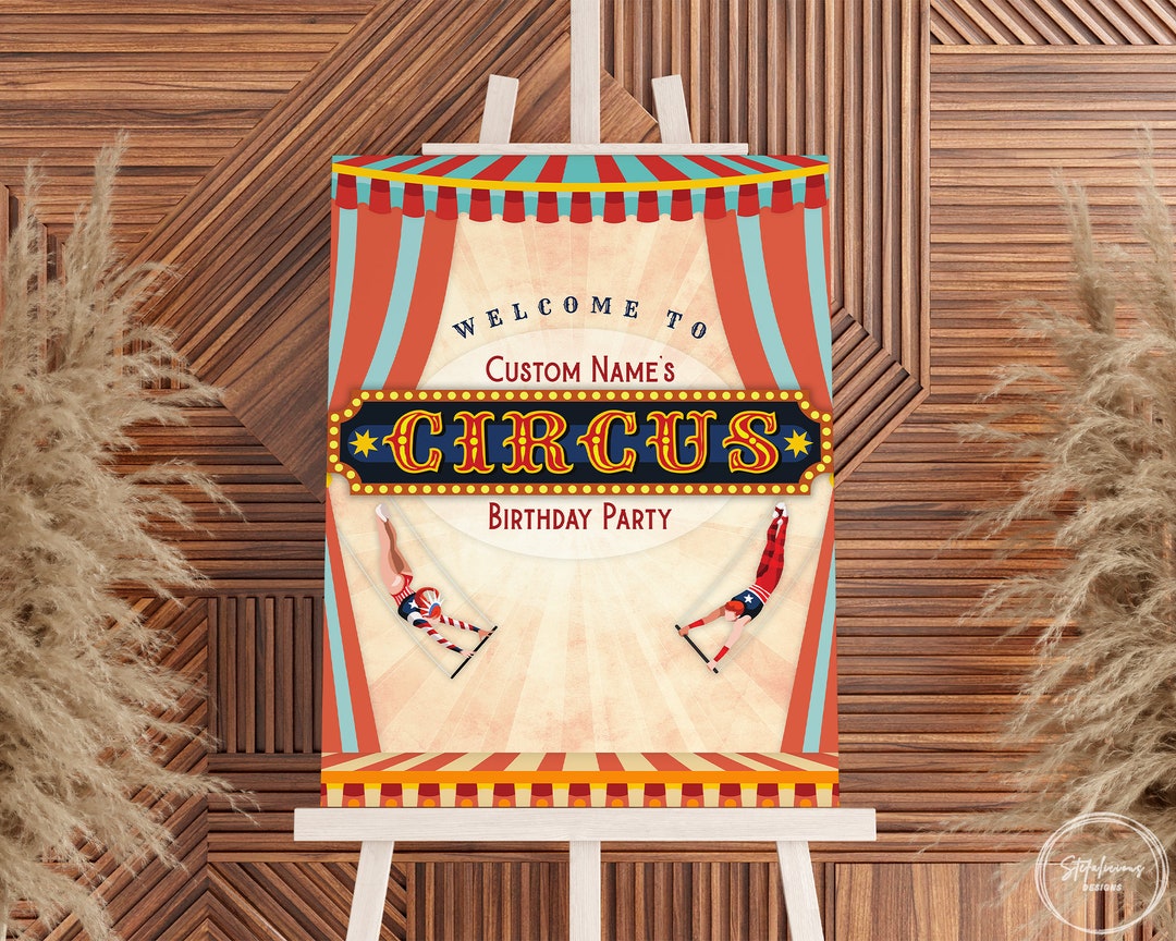 Circus Themed Welcome Signs Circus Party Decor Carnival - Etsy