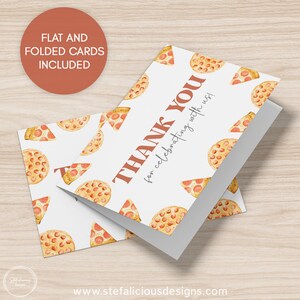Editable Pizza Thank You Cards, Pizza Party Thank You Card Template ...