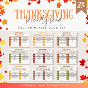 Thanksgiving Family Feud Game, Printable Thanksgiving Game ...