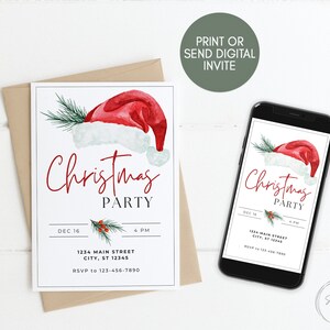 Editable Christmas Party Invitation Boho Minimalist Christmas - Etsy