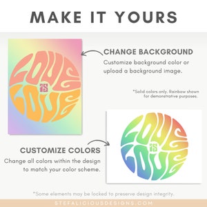 Subtle Pride Wall Art, Retro Love is Love Pride Month Decor, LGBTQ ...