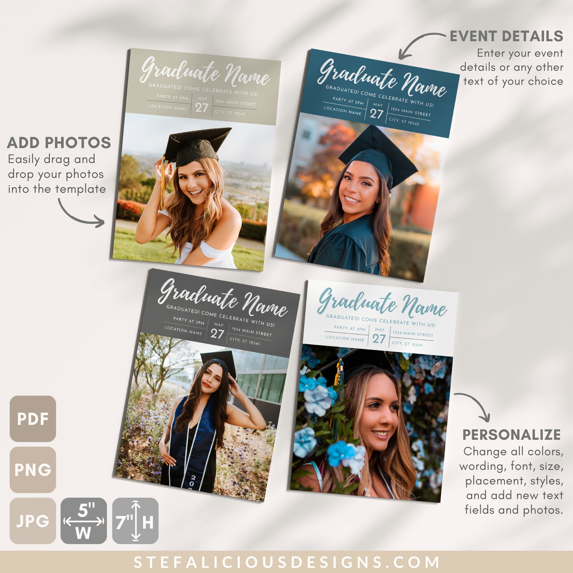 Graduation Invitation Template, Senior Graduate Announcement Template ...