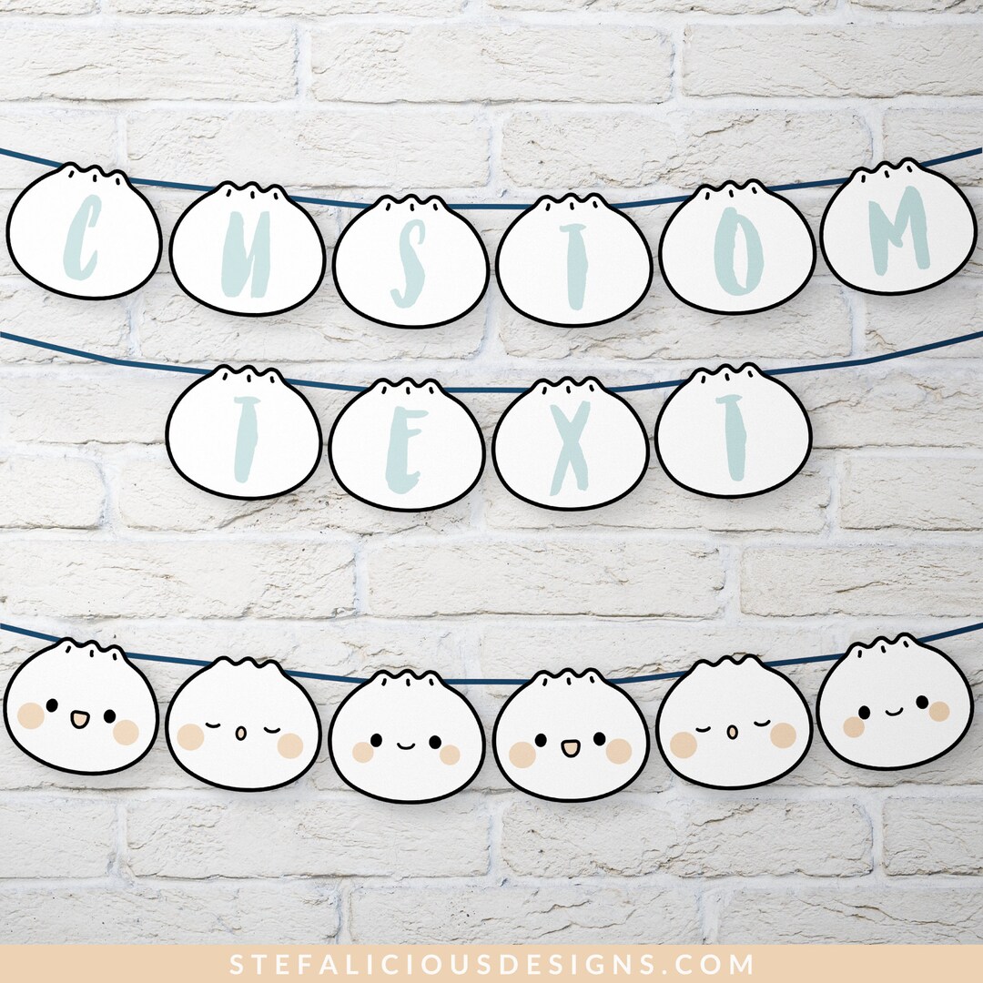 Cute Dumpling Banner, Bao Dim Sum Party Editable Template, Little ...