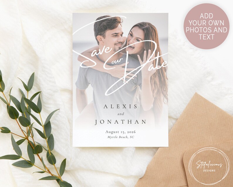 Editable Save the Date Template Custom Photo Save the Date - Etsy