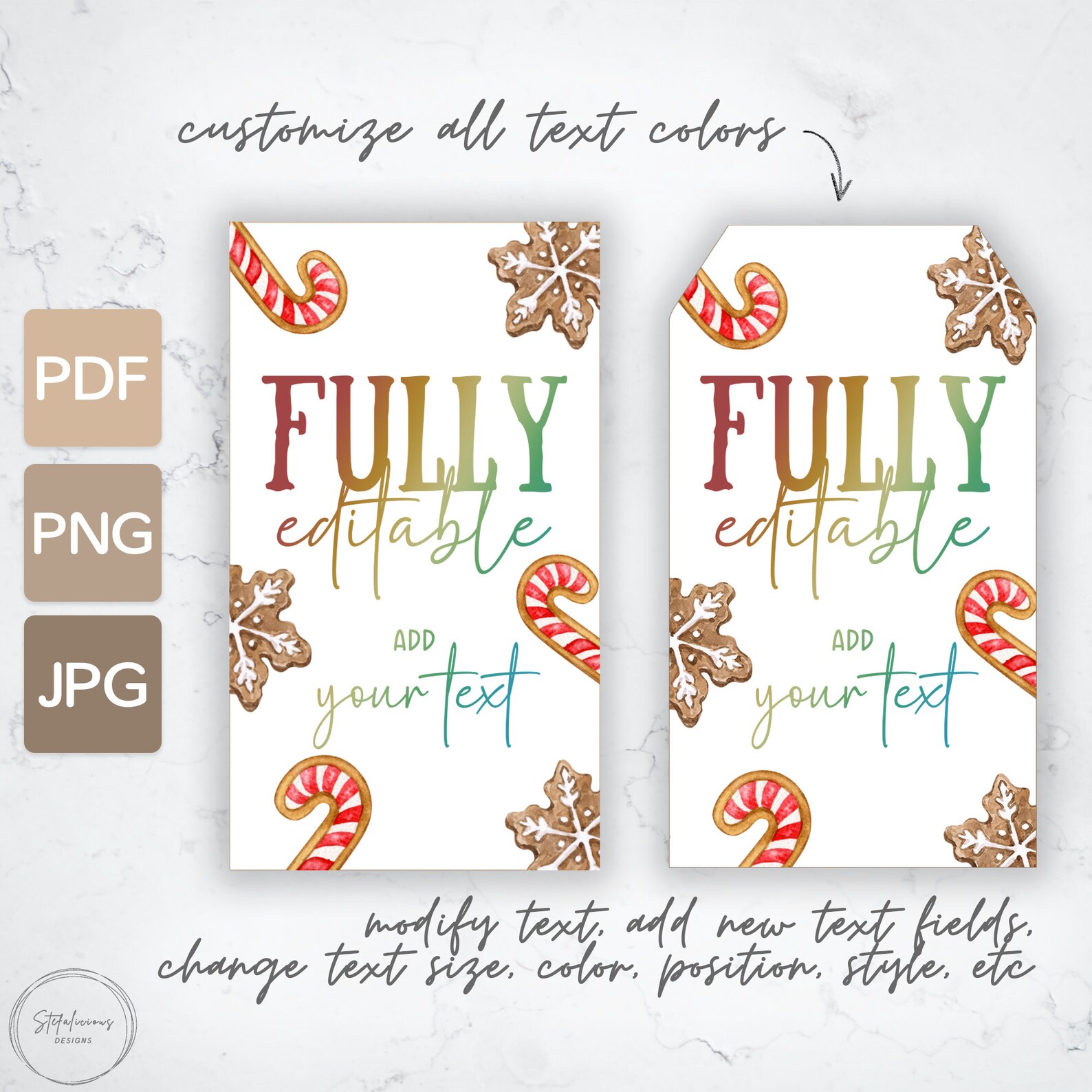 Christmas Gift Tags Editable Template, Christmas Cookie Exchange Baked ...