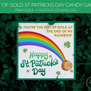 St Patricks Day Cards Printable Candy Cards Party Favors - Etsy