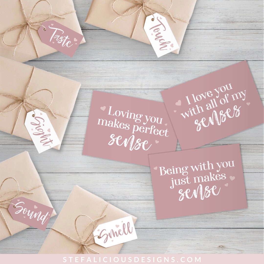5 Senses Gift Tag Set, Editable Template, Printable Gift Tags, Five ...