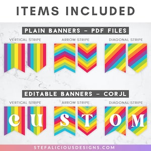 Pride Flag Banner, Printable LGBTQ+ Pride Month Decor, Editable Pride ...