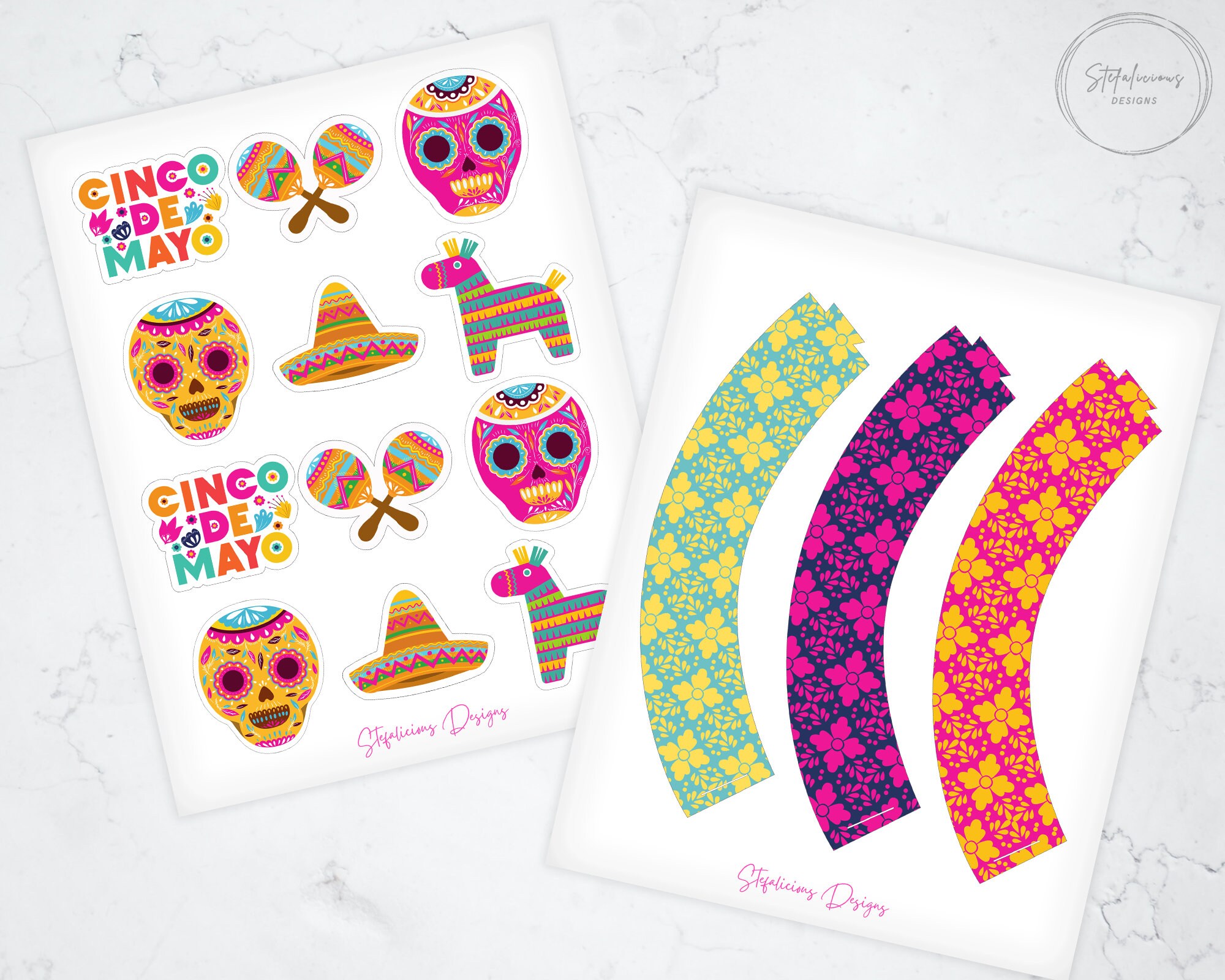 Cinco De Mayo Fiesta Cupcake Toppers Cupcake Wrappers - Etsy