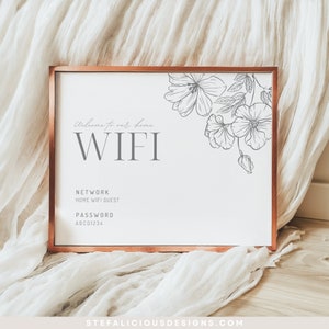 Wifi Password Sign, Editable Wifi Sign Template, Wall Art Wifi Password ...