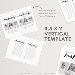 Share a Memory Card Template, Personalized Favorite Memory, Memorial ...