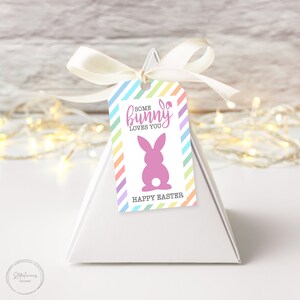 Printable Easter Tags, Some Bunny Loves You, Instant Download, Rainbow ...