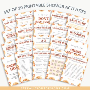 Slice Slice Baby Editable Pizza Baby Shower Games Set, Gender Neutral ...