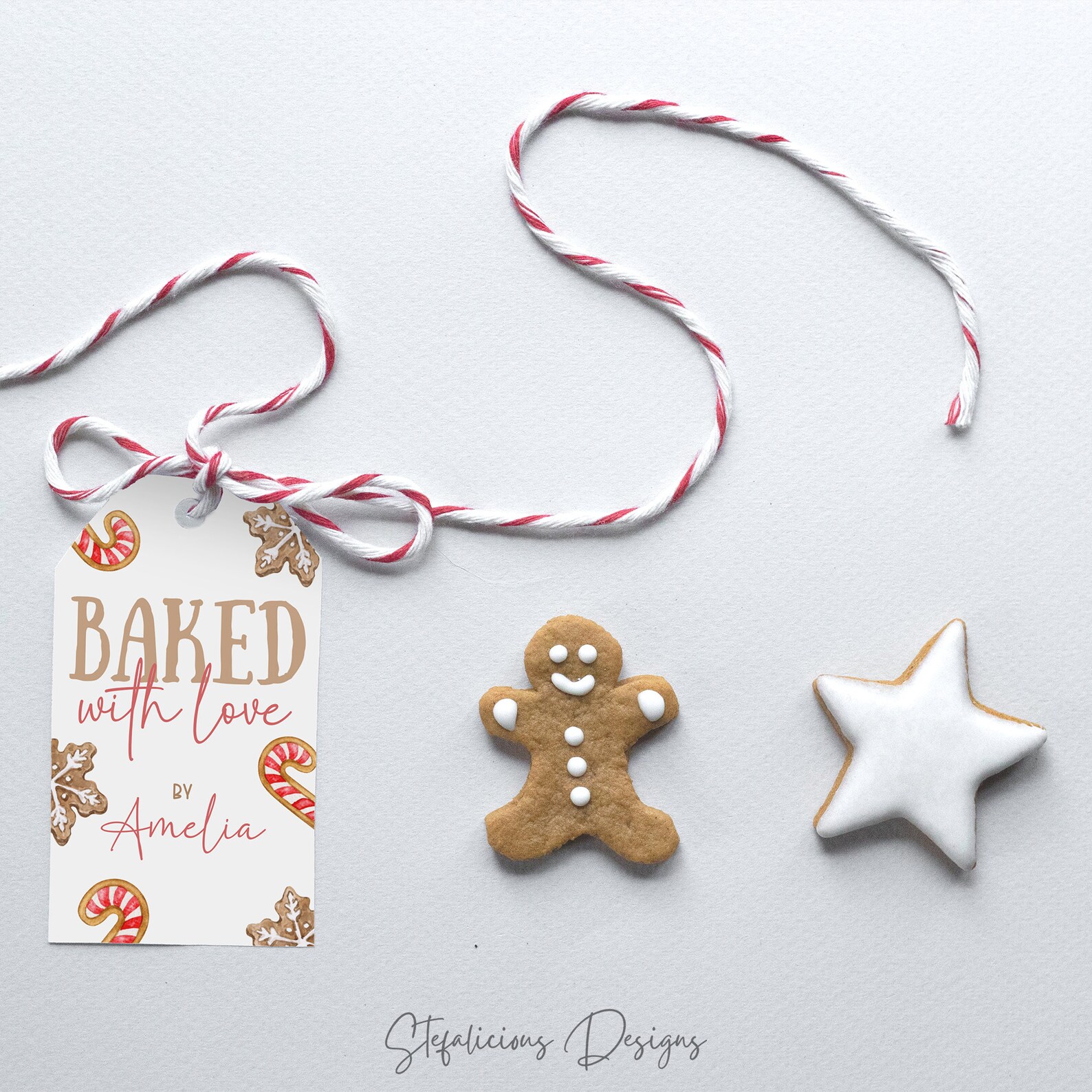 Christmas Gift Tags Editable Template, Christmas Cookie Exchange Baked ...