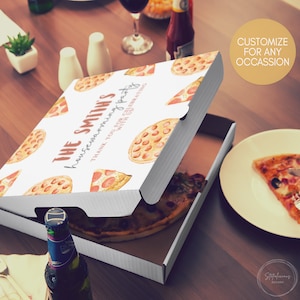 Pizza Box Label, Printable Pizza Theme Template, Pizza Party Favor ...