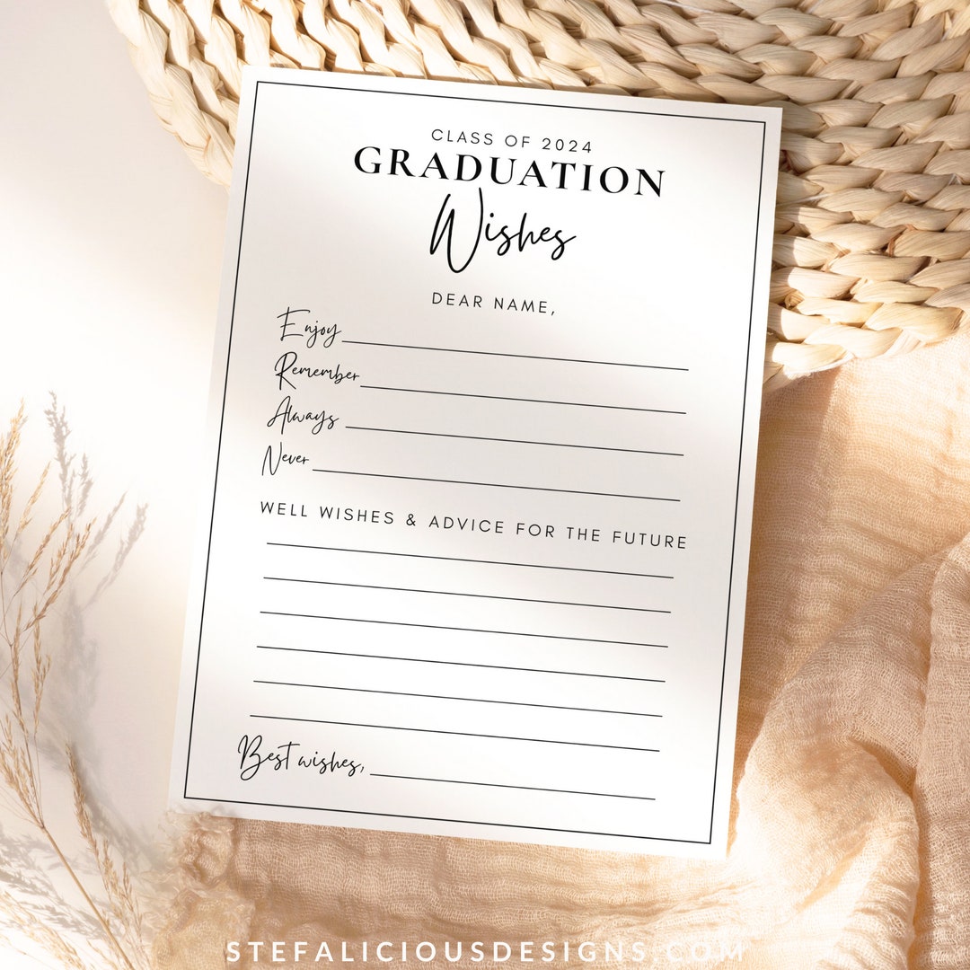 Graduation Advice Cards, Wishes for the Graduate, Class of 2024 ...