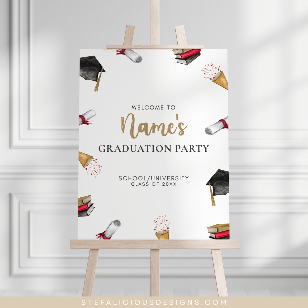 Graduation Party Welcome Sign Template, Custom Graduation Welcome ...