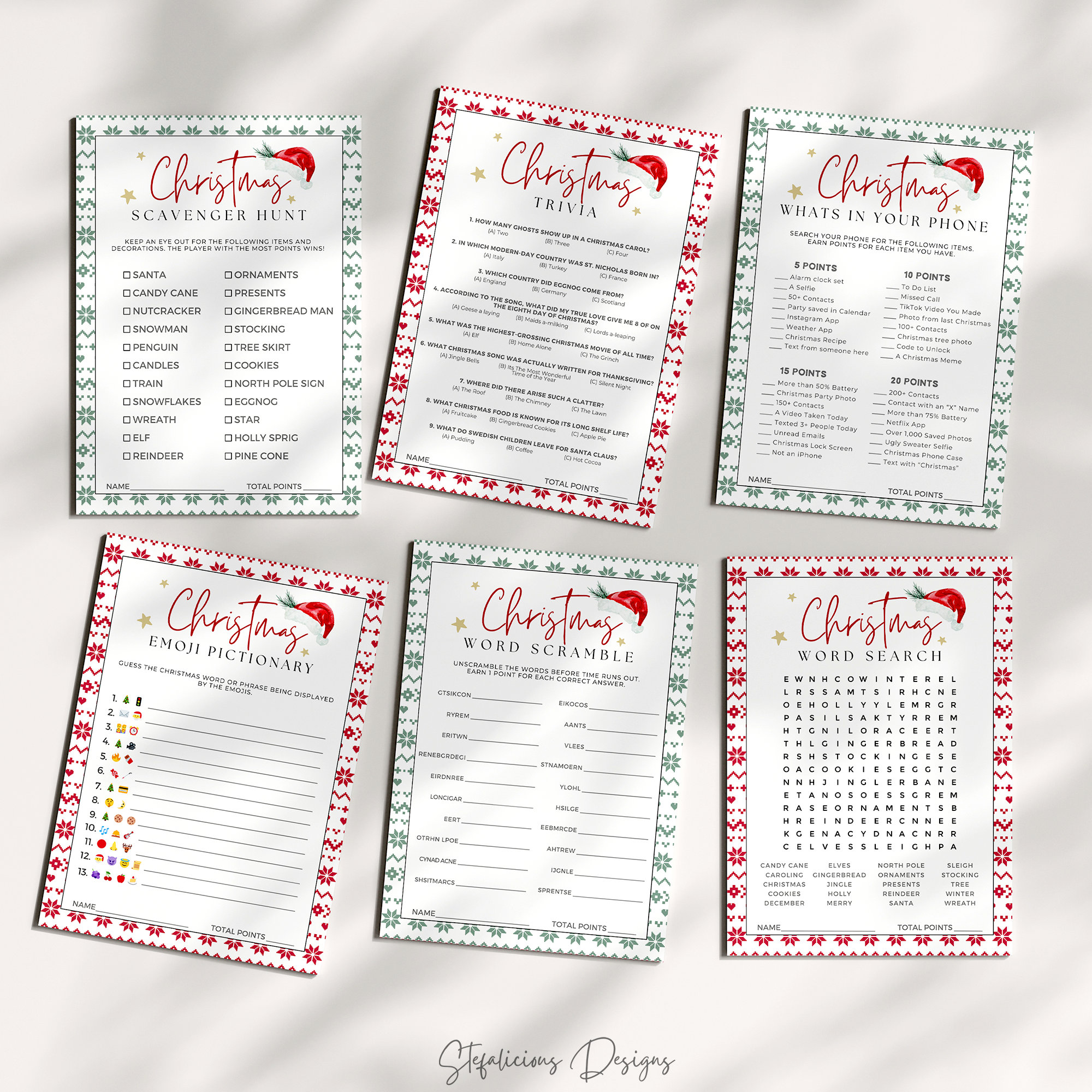 Printable Christmas Game Bundle, Christmas Party Games, Christmas Games ...