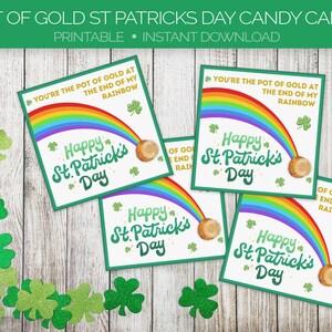 St Patricks Day Cards Printable Candy Cards Party Favors - Etsy