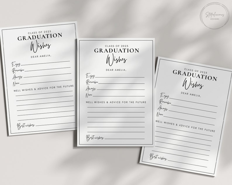 Graduation Advice Cards Wishes for the Graduate Class of - Etsy