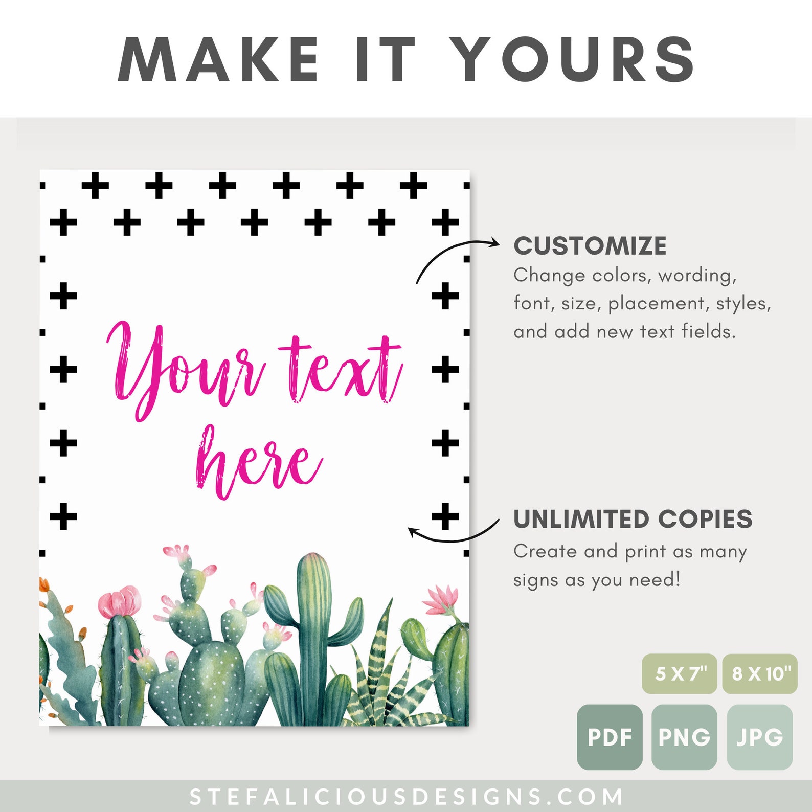 Fiesta Table Signs, Printable Mexico Theme Party Sign, Watercolor ...