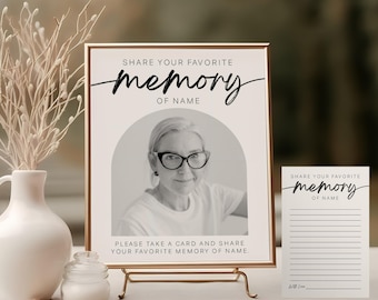 Share a Memory Card Template, Personalized Favorite Memory, Memorial ...