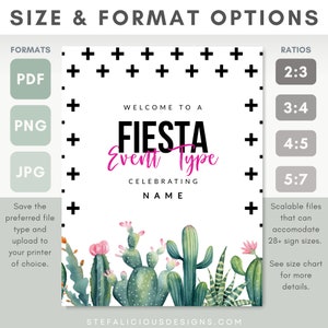 Fiesta Welcome Sign, Mexico Theme Custom Sign, Watercolor Cactus Fiesta ...