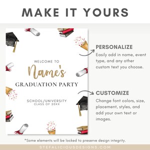 Graduation Party Welcome Sign Template, Custom Graduation Welcome ...